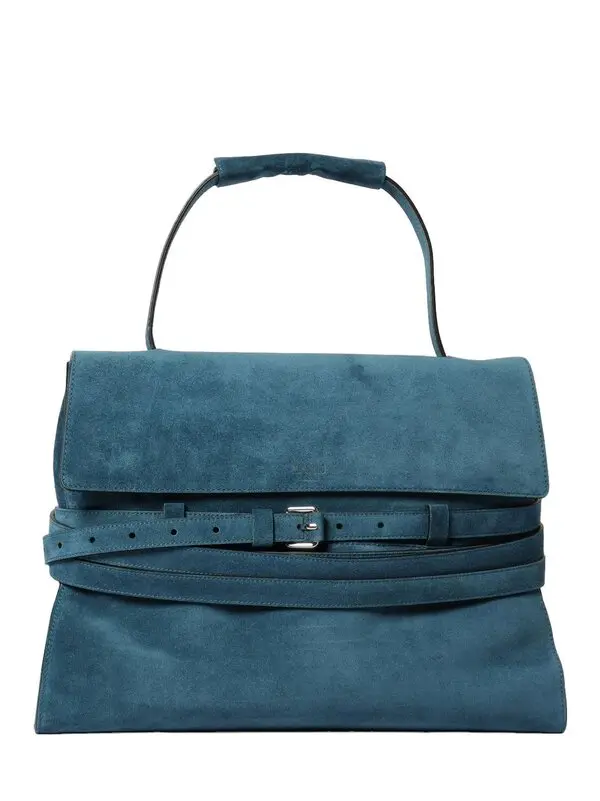 Moschino Tie Me Suede Bag - Blue