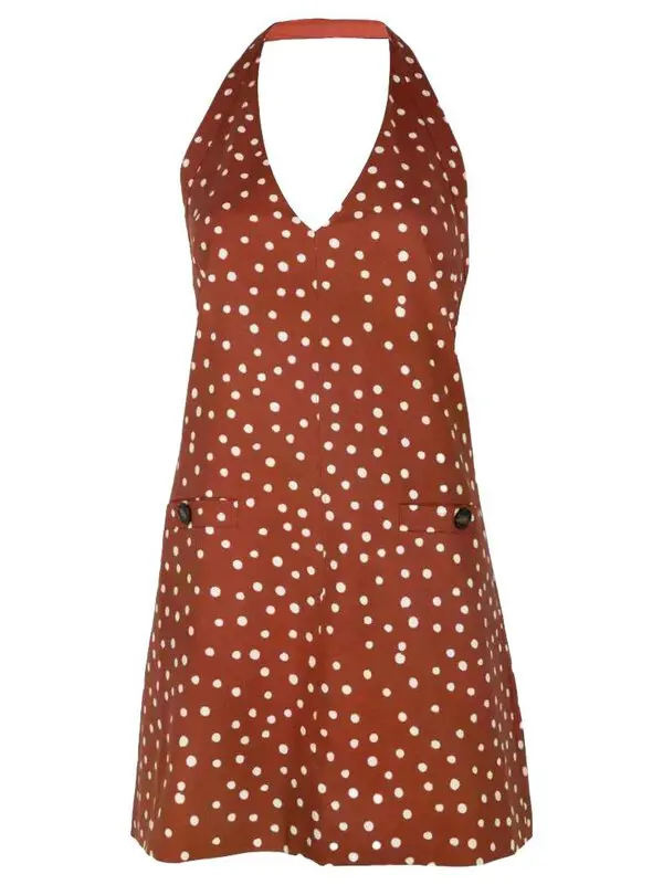 Tanya Taylor Sleeveless Polka-dot Mini Dress - Brown