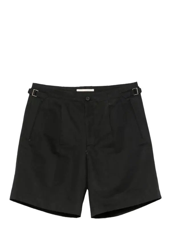 BRIGLIA 1949 Buckled Pleated Shorts - Black