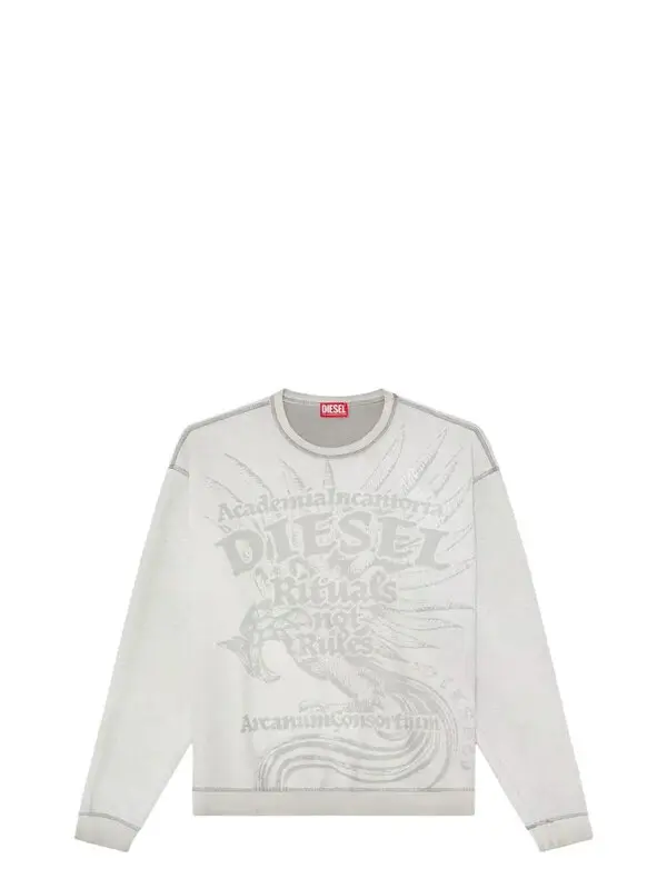 DIESEL® Sweatshirt With Dévoré Print - Grey