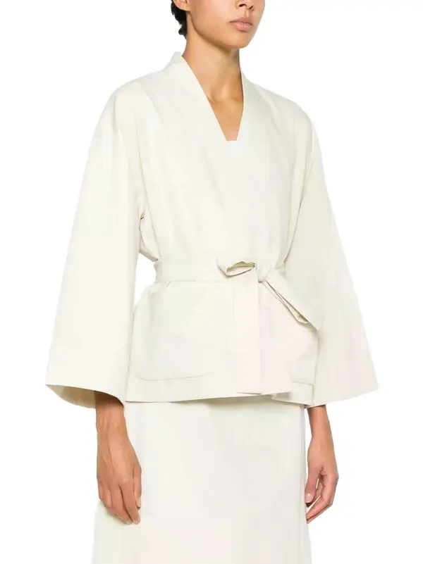 PSOPHIA Belted Wide-sleeve Oversized Jacket - Neutrals