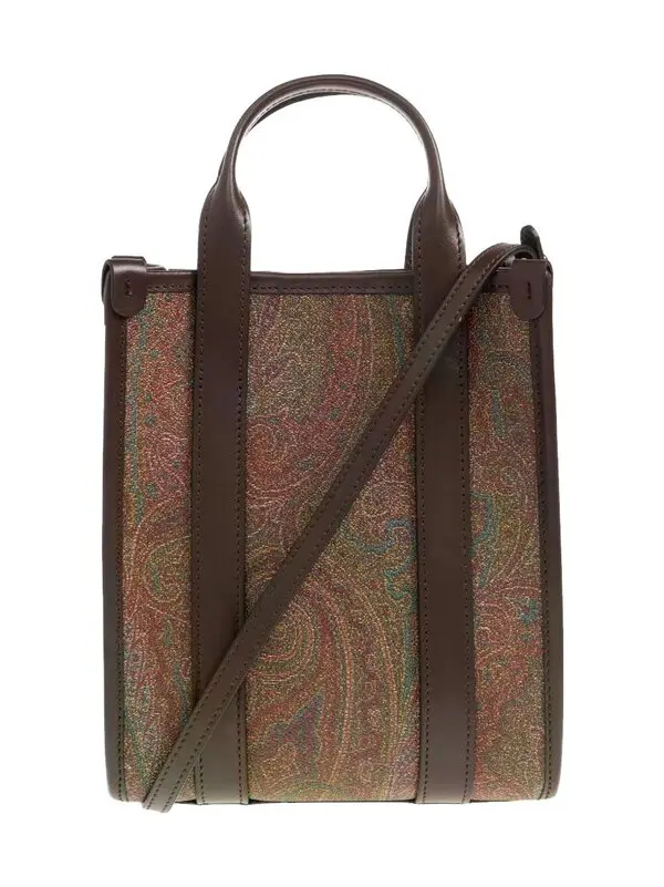 Etro Paisley-print Leather-trim Tote Bag - Brown