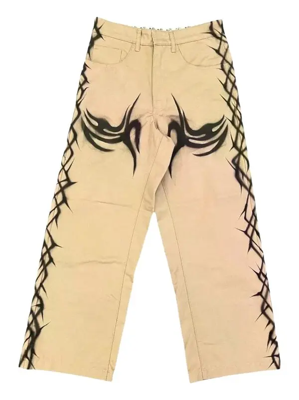 HELLSTAR Airbrushed Graphic Print Trousers - Neutrals