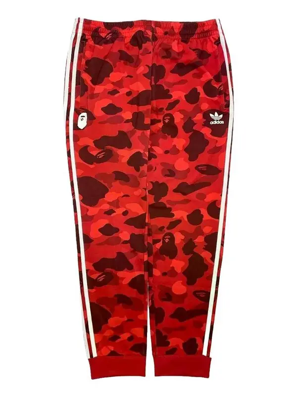 A BATHING APE X Adidas Logo-print Track Pants - Red