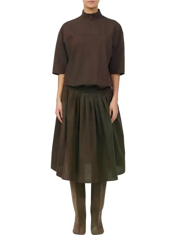 MAISON MARGIELA Wool Shirting Shirt Dress - Brown