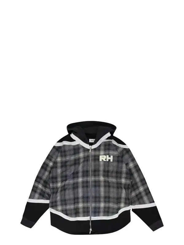 Rhude Checkered Hybrid Hoodie - Black