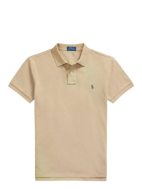 Polo Ralph Lauren Embroidered Cotton Polo Shirt - Neutrals