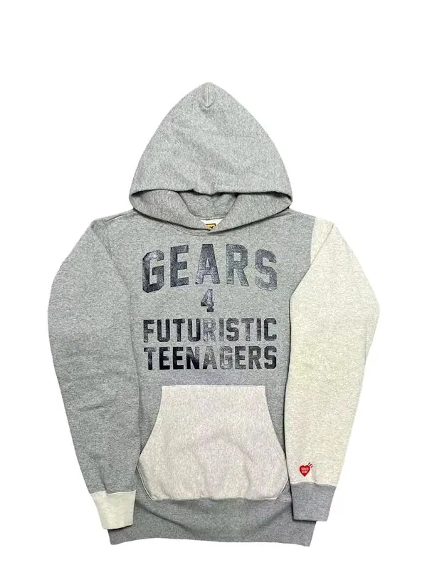 HUMAN MADE Logo Print Panelled Hoodie - Grey
