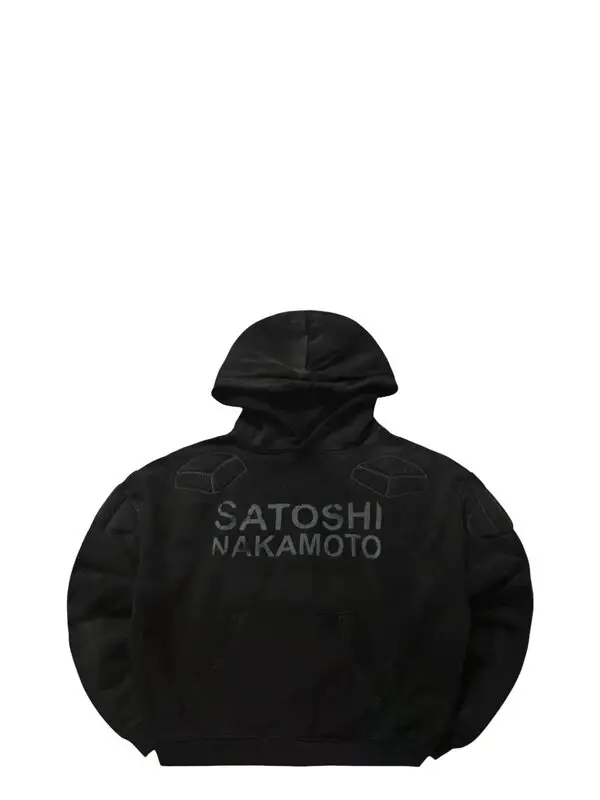 SATOSHI NAKAMOTO Padded Hoodie - Black