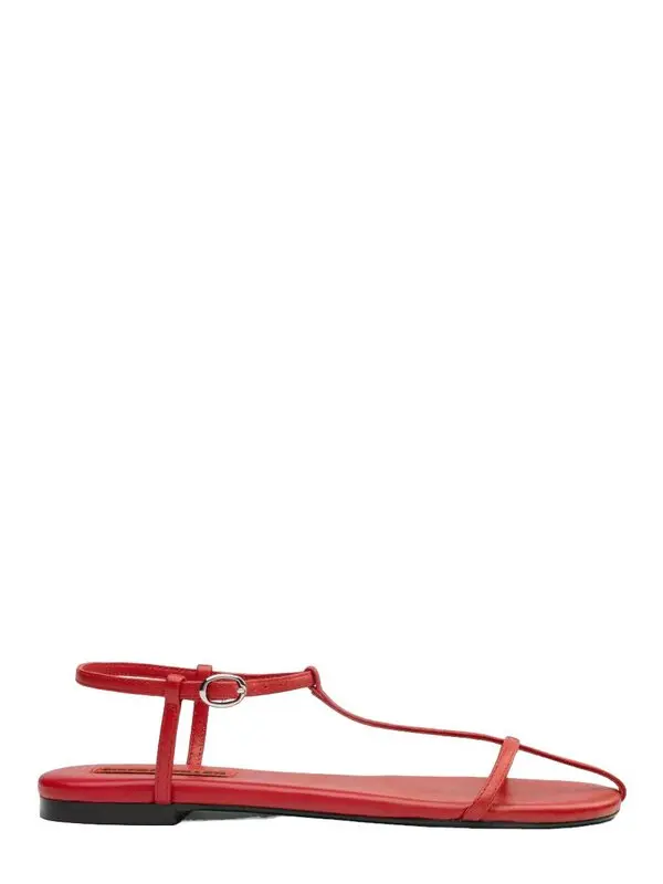 SIMONMILLER Leather Cage Flat Sandals - Red