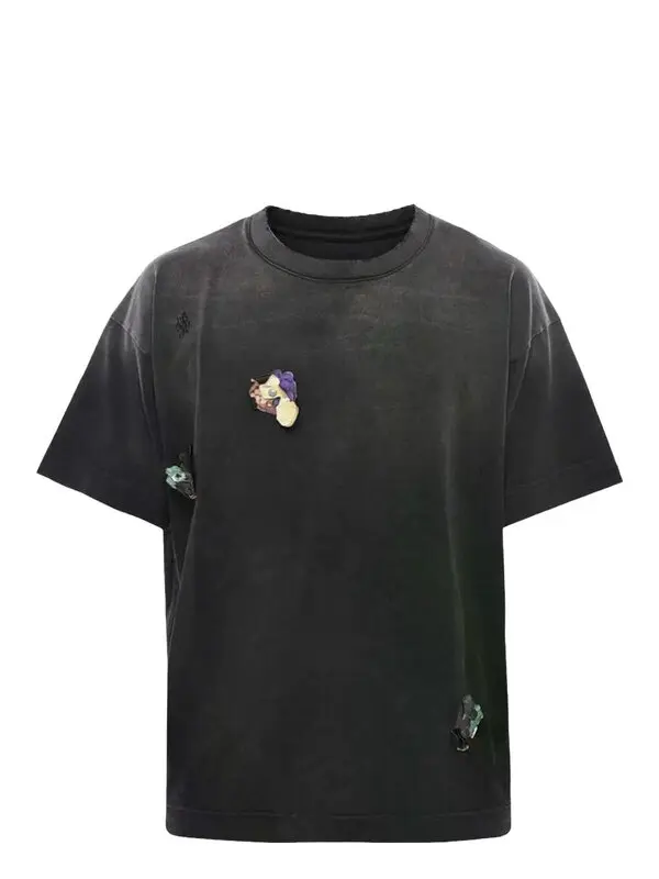 Givenchy Washed-effect Appliqué T-shirt - Grey