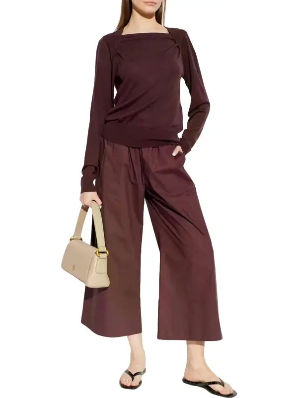 BY MALENE BIRGER Square-neck Fine Knit Sweater - Brown