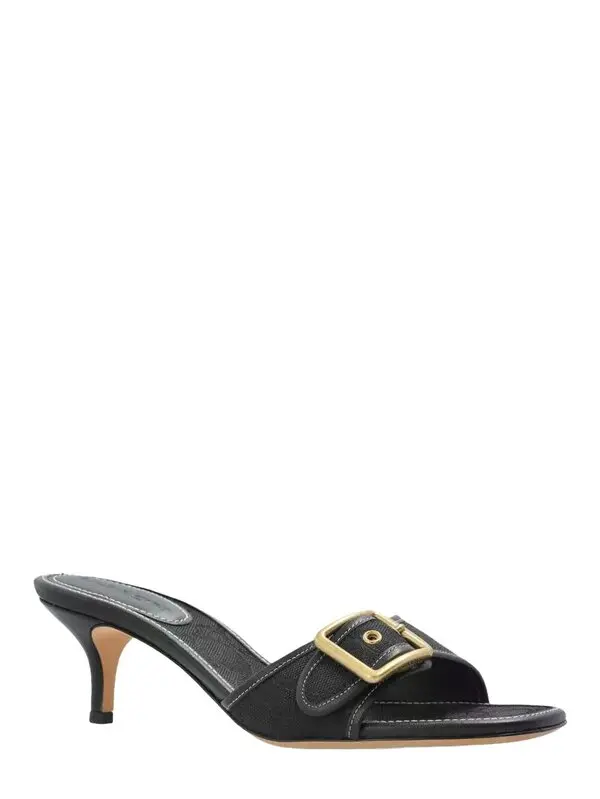 COACH Margot Monogram Buckle Sandals - Black