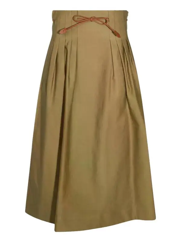 Max Mara Pleated Drawstring Skirt - Neutrals
