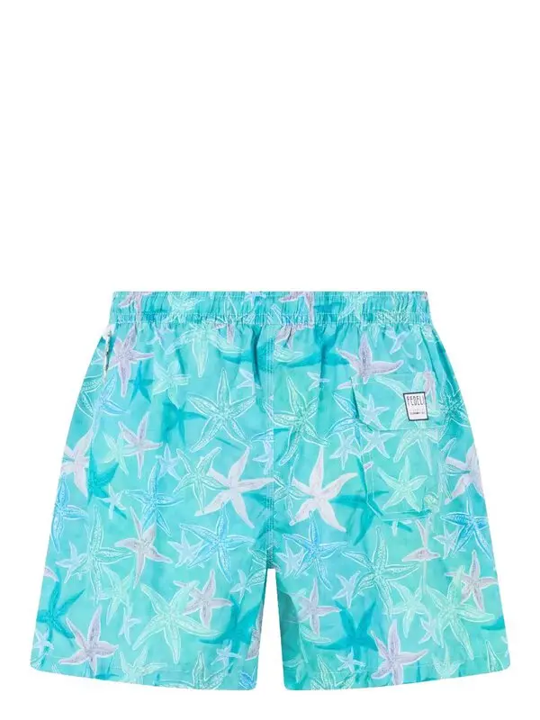 Fedeli Printed Swim Shorts - Blue