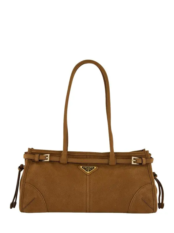 Prada Cocoa Bonnie Leather Handbag - Brown