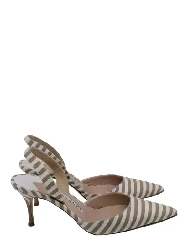 Manolo Blahnik Carolyne Striped Slingback Pumps - Neutrals