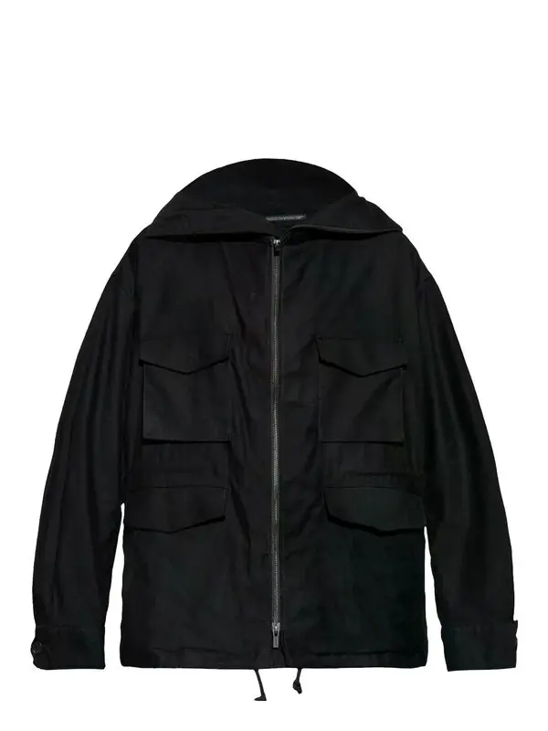Yohji Yamamoto Zip-up Hooded Jacket - Black