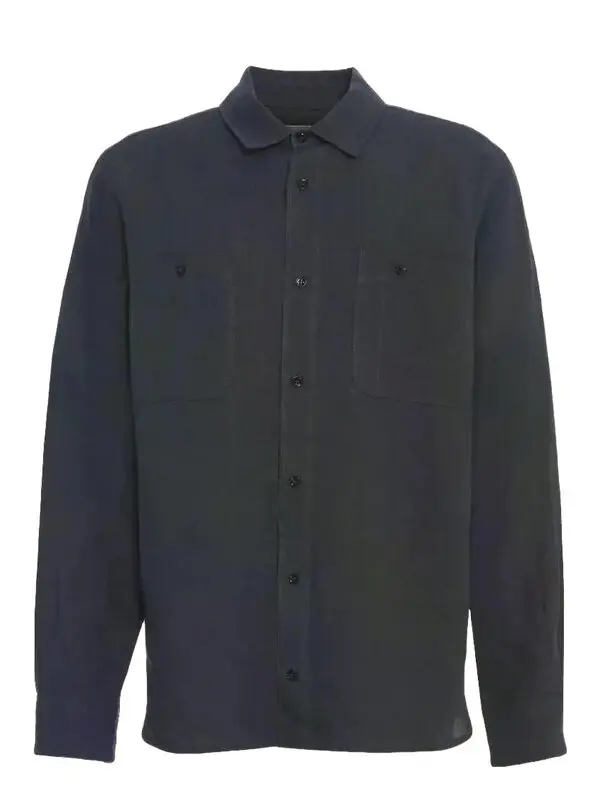 AMARANTO Patch-pocket Long-sleeve Shirt - Blue