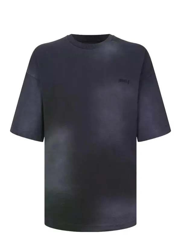 JUUN.J Faded-effect Logo-embroidered T-shirt - Black