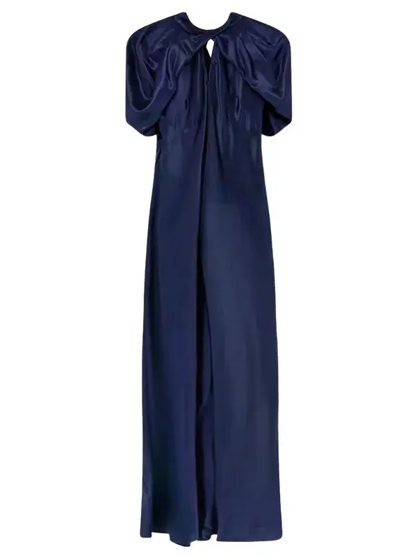 Alberta Ferretti Draped Back-tie Maxi Dress - Blue