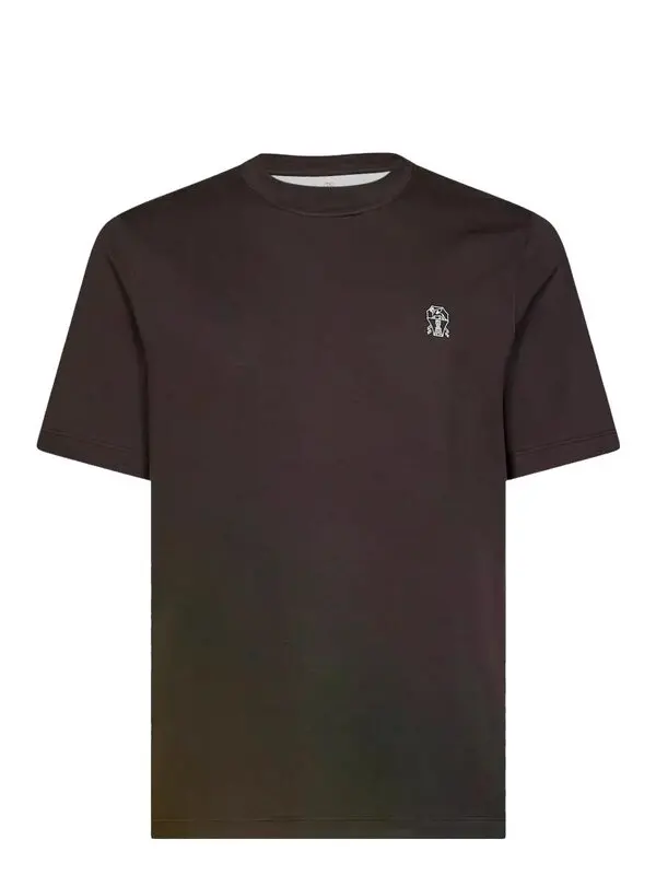 Brunello Cucinelli Logo-print T-shirt - Brown