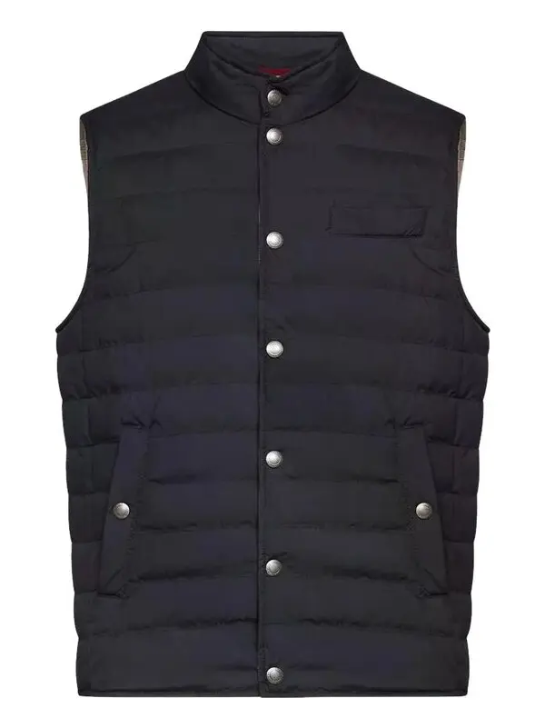 Brunello Cucinelli Quilted Sleeveless Jacket - Blue