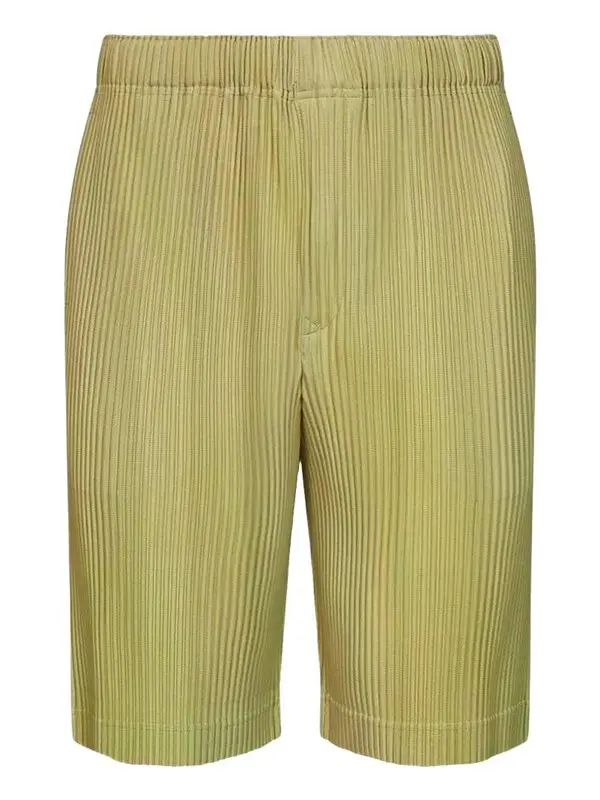 Issey Miyake Pleated Knee Length Shorts - Green