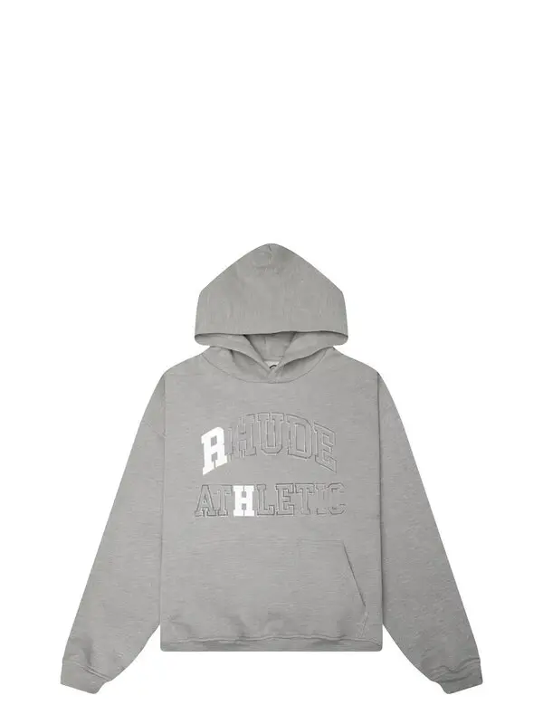 Rhude Athletic Logo-embroidered Hoodie - Grey