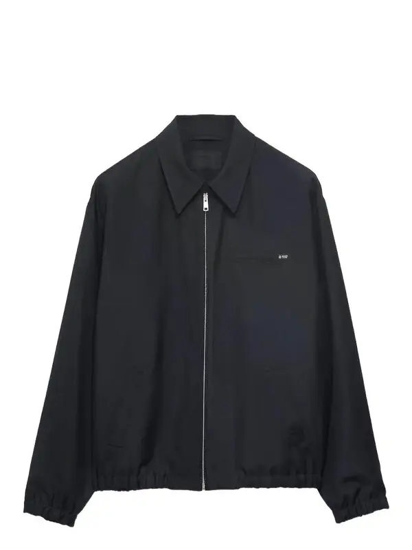 Prada Logo Plaque Zip-up Jacket - Blue