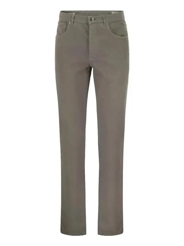 Brunello Cucinelli Garment-dyed Five-pocket Trousers - Grey