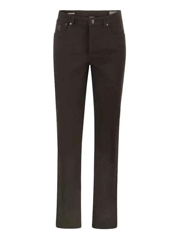Brunello Cucinelli Garment-dyed Five-pocket Trousers - Brown