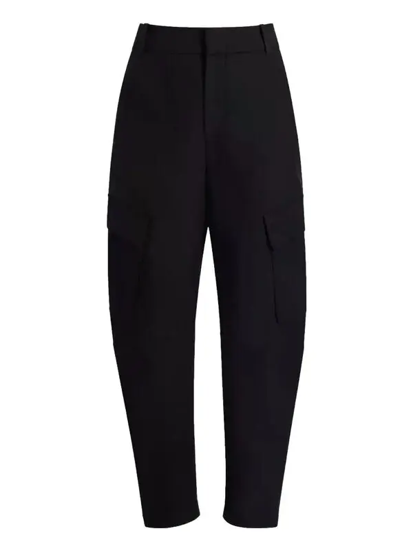 Another Tomorrow Curved Cargo Pants - Black