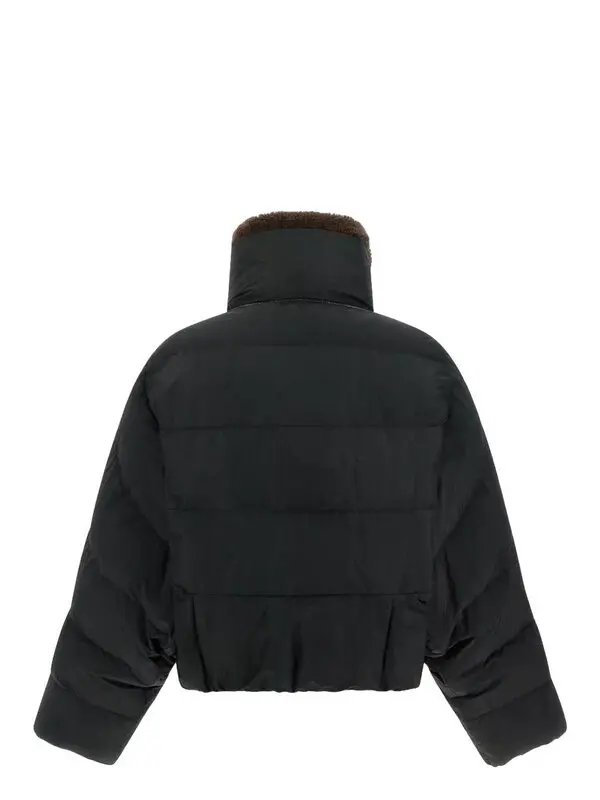Brunello Cucinelli Monili Detail Cropped Puffer Jacket - Black