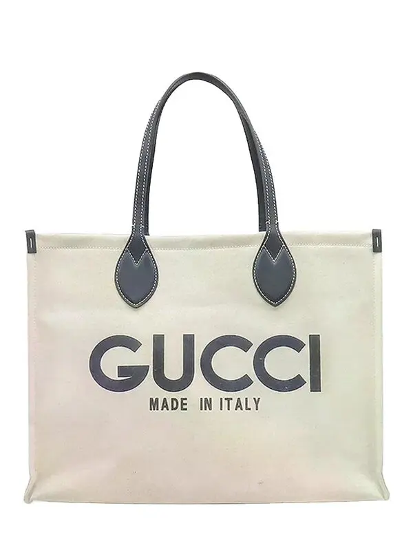 Gucci Large Canvas Logo Tote Bag - Neutrals