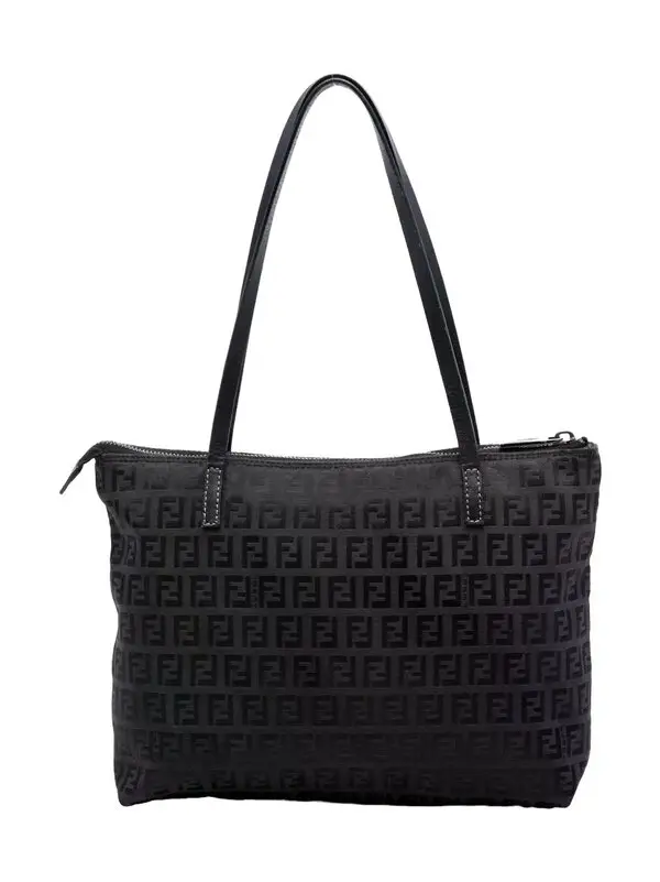 Fendi Zucchino Canvas Tote Bag - Black