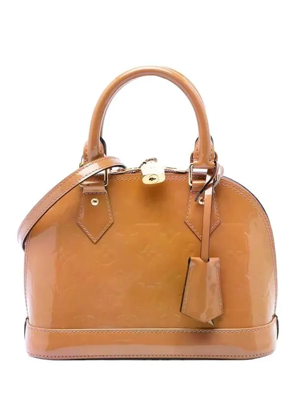 LOUIS VUITTON Monogram Vernis Alma Bb Satchel - Brown