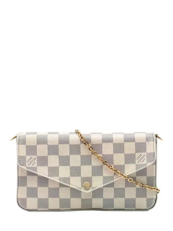 LOUIS VUITTON Damier Azur Pochette Felicie Crossbody Bag - White