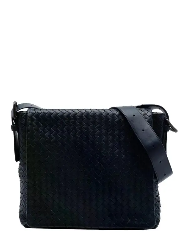Bottega Veneta 2010 Nappa Intrecciato Crossbody Bag - Blue