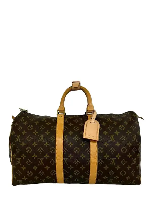 LOUIS VUITTON Monogram Keepall 45 Travel Bag - Brown