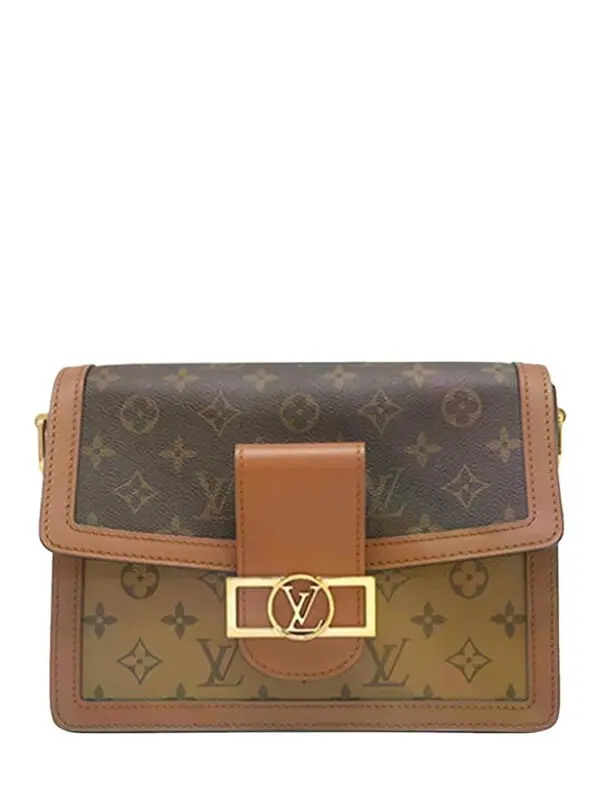 LOUIS VUITTON Monogram Reverse Dauphine Mm Satchel - Brown