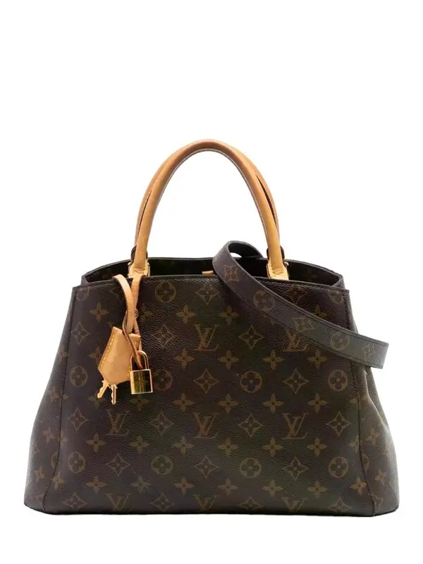 LOUIS VUITTON Monogram Montaigne Mm Satchel - Brown