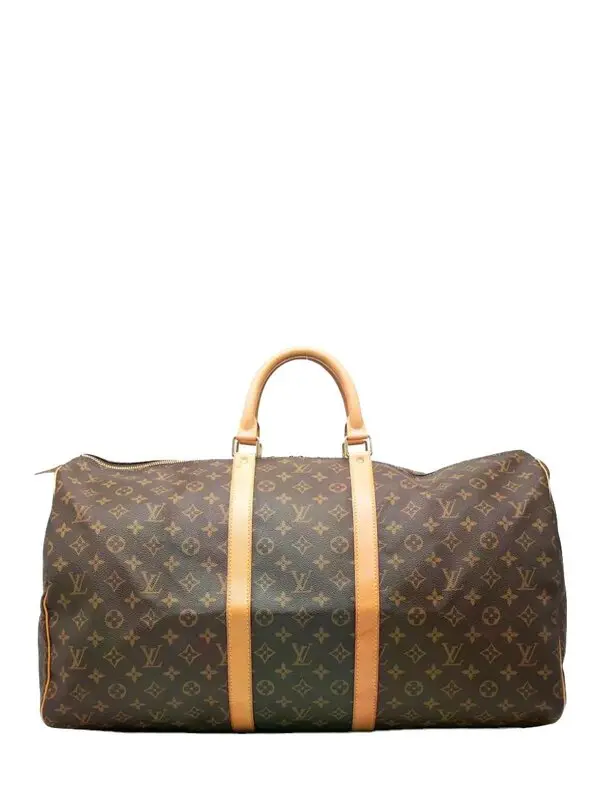 LOUIS VUITTON Monogram Keepall 55 Travel Bag - Brown