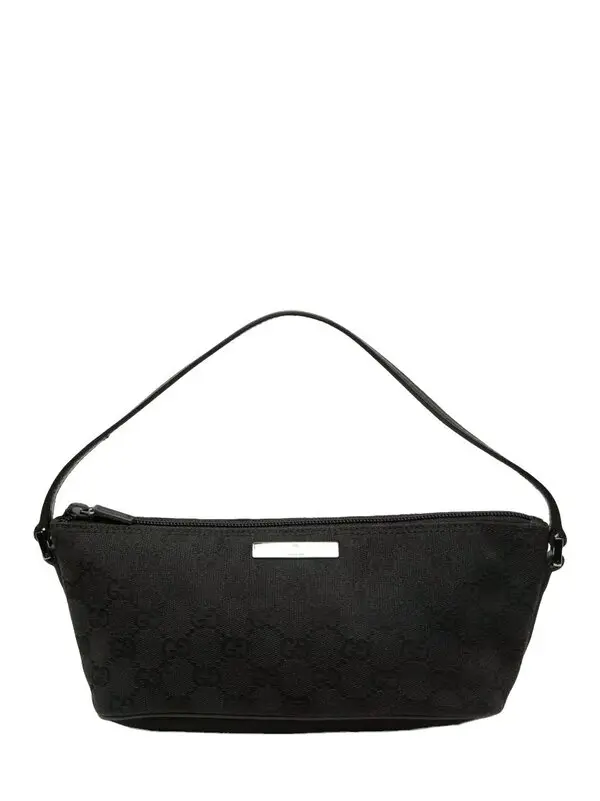 Gucci Gg Canvas Boat Shoulder Bag - Black