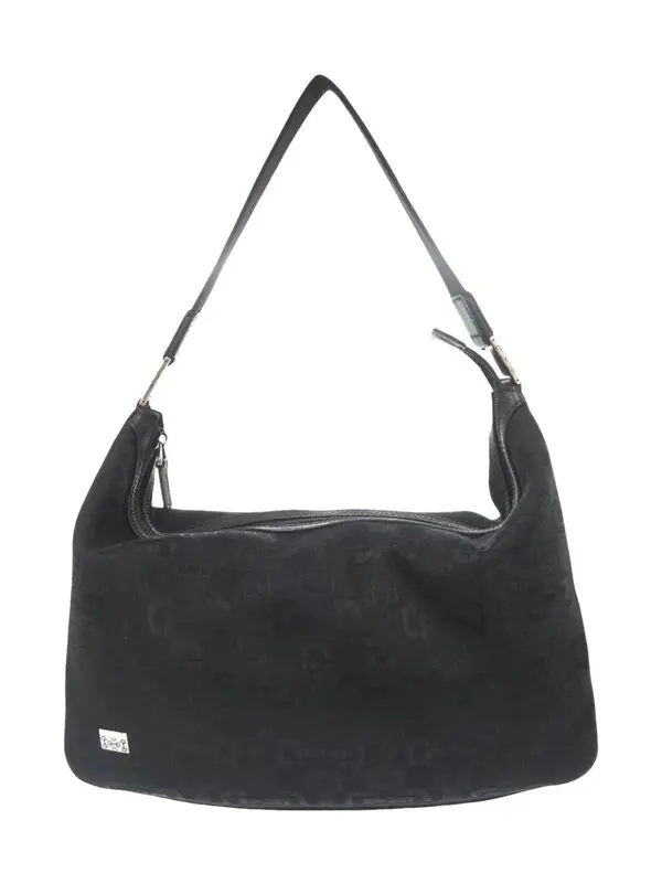 Gucci Horsebit Canvas Shoulder Bag - Black
