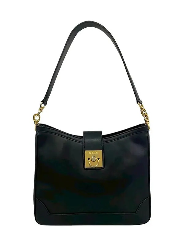 Celine Leather Shoulder Bag - Black
