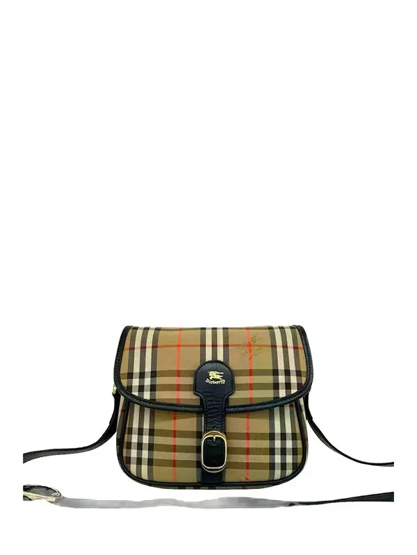 Burberry Haymarket Check Canvas Crossbody Bag - Neutrals