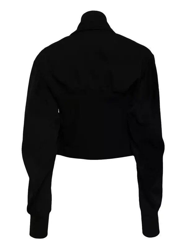 Yohji Yamamoto Layered Cropped Bomber Jacket - Black