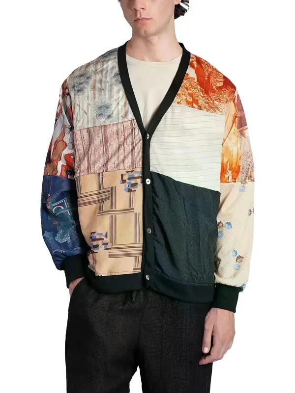 Needles Patchwork V-neck Shirt Jacket - Neutrals