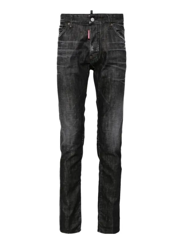 Dsquared2 Logo Patch Straight-leg Jeans - Black